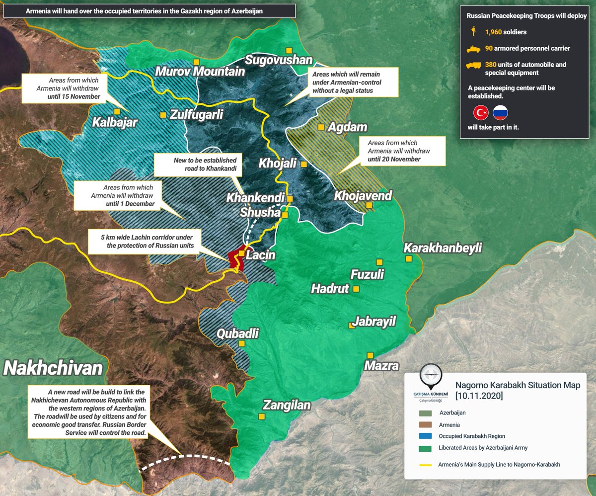 Terms of the Karabakh truce – corridors, boundaries and peacekeepers ...