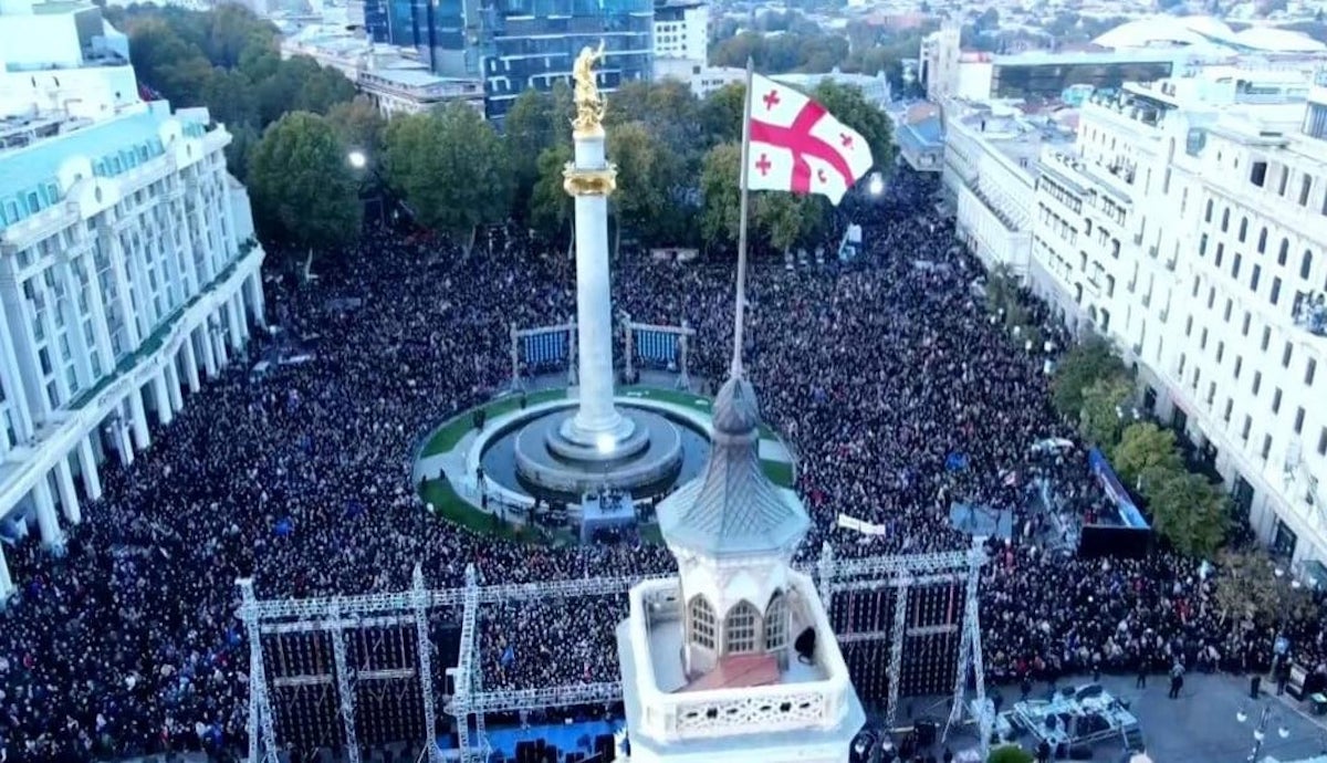 Ruling Georgian Dream's pre-election rally in the center of Tbilisi